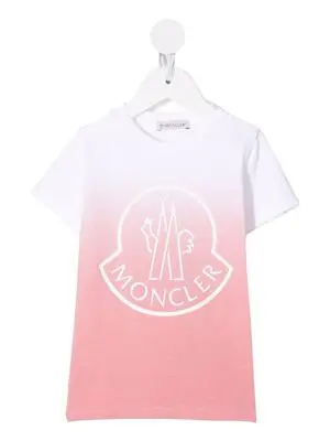 Moncler Logo Print Cotton T-shirt - Pink