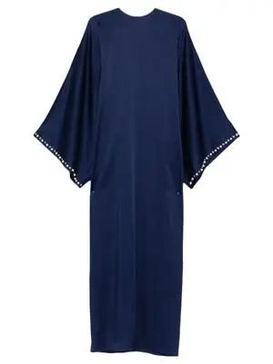 Stella McCartney Pearl Embellished Satin Maxi Dress - Blue