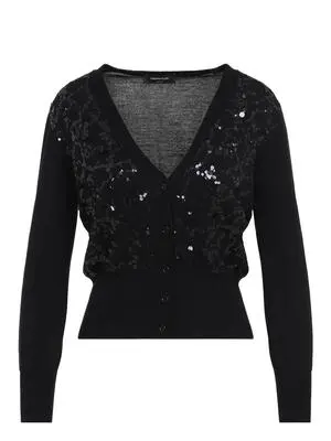 Fabiana Filippi V-neck Sequin Cropped Cardigan - Black