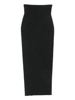 Alberta Ferretti Back-slit Midi Skirt - Black