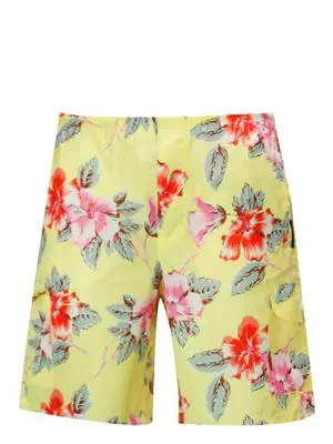 Palm Angels Printed Cargo Swim Shorts - Yellow
