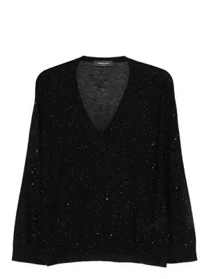 Fabiana Filippi Sequin Embellished V-neck Jumper - Black