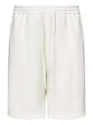 Emporio Armani Pleated Drawstring Shorts - White