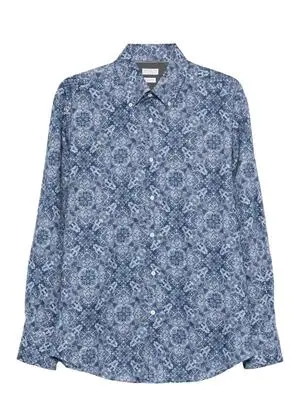 Brunello Cucinelli Paisley Print Long Sleeve Shirt - Blue