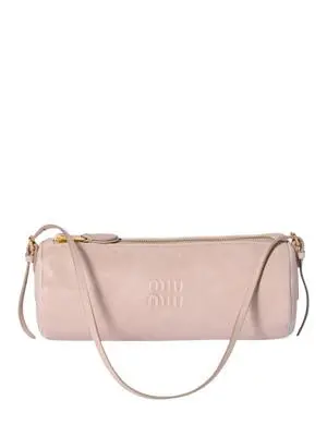 Miu Miu Nappa Leather Pouch With Embossed Logo - Opal