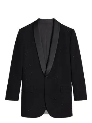 CELINE Celine Sequined Grain De Poudre Tuxedo Jacket