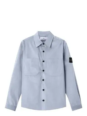 Stone Island Regular-fit Overshirt With Pockets Avio Blue