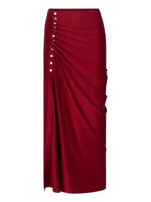 Rabanne Gathered Maxi Skirt - Red