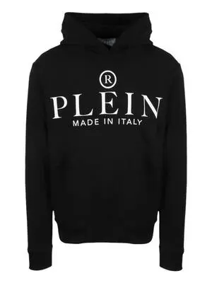 Philipp Plein Logo Print Long Sleeve Hoodie - Black