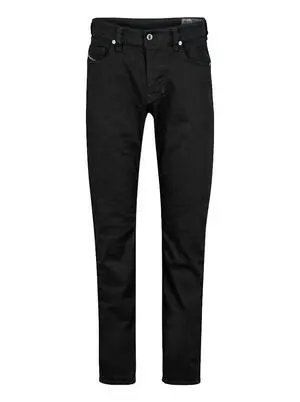 DIESEL® Logo Denim Tapered Pants - Black