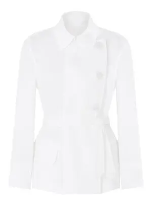 Emporio Armani Pure Linen Shirt Jacket - White
