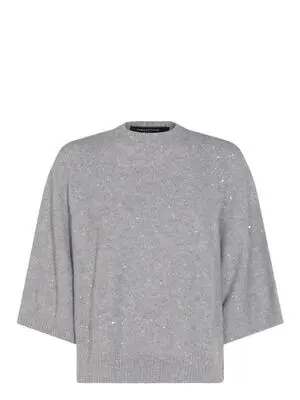 Fabiana Filippi Sequin Embellished Cape - Gray