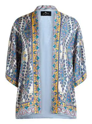 Etro Printed Twill Kesa Robe - Blue