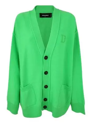 Dsquared2 Long-sleeved Knitted Cardigan - Green