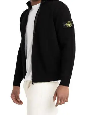 Stone Island Ghost Logo-patch Cardigan - Blue