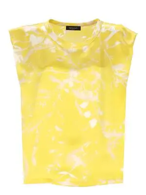 Fabiana Filippi Graphic Print Sleeveless Satin Top - Yellow