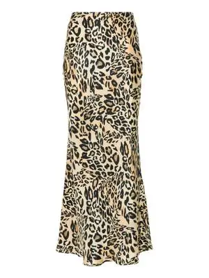 Nanushka Sabeen Maxi Skirt In Leopard Print - Beige/black/brown