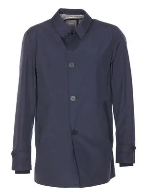 Herno Long Sleeve Button-up Jacket With Elastic Cuffs - Blue