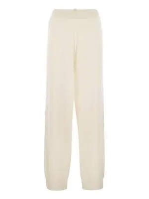 Fabiana Filippi Pleated Ribbed Knit Trousers - White