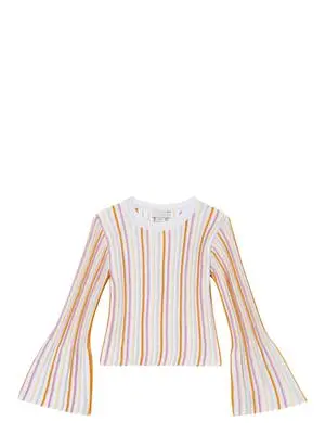 Stella McCartney Striped Long Sleeve Sweater - White