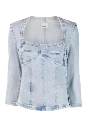 Isabel Marant Étoile Vanio Cotton Corset Style Blouse - Blue