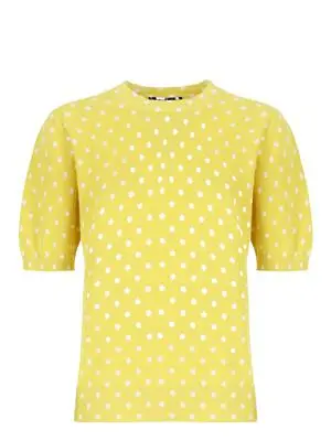 Fabiana Filippi Polka Dot Short Sleeve Jumper - Yellow