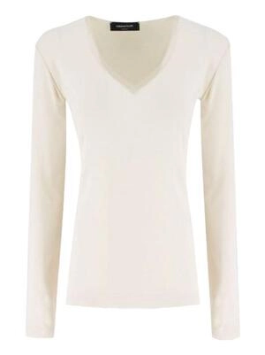 Fabiana Filippi V-neck Long Sleeve Jumper - White