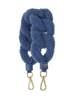 Fendi Sheepskin Shoulder Strap With Leather Details - Blue