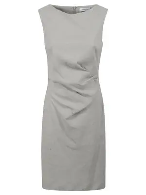 Fabiana Filippi Crew Neck Zipper Dress - Gray