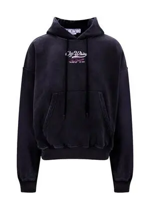 Off-White Logo-print Cotton Hoodie - Black