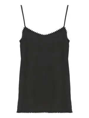 Fabiana Filippi Fabiana Filippi V-Neck Satin Camisole With Lace Trim Black