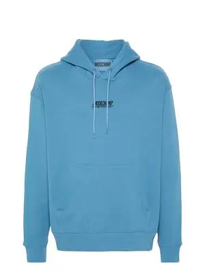 Moschino Embroidered Cotton Hoodie - Blue