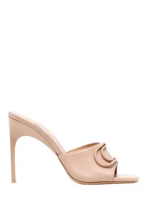OFF-WHITE Off-White Pop Paperclip Leather Mules