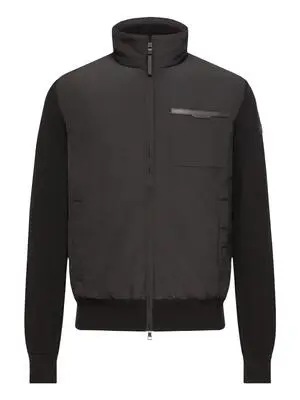 Moncler Wool Cashmere Padded Zip-up Cardigan - Black