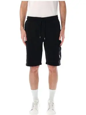 C.P. COMPANY Fleece Lens Shorts - Black