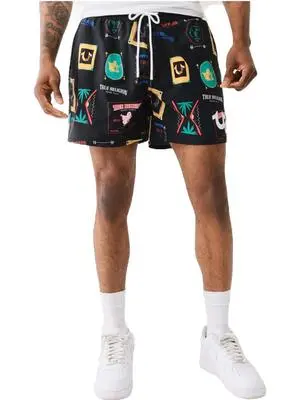 True Religion Holiday Printed Wide Leg Shorts - Multicolor