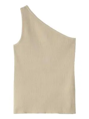 TOTEME Ribbed Knit One-shoulder Top - Nude