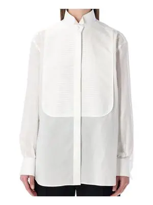 TOM FORD Long Sleeve Tuxedo Shirt - White