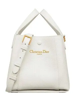 Dior Small Signature Bucket Bag - White