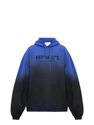 Vetements Logo-print Faded-effect Hoodie - Black