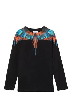 MARCELO BURLON COUNTY OF MILAN Long Sleeve Crewneck T-shirt - Black