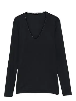 FABIANA FILIPPI Fabiana Filippi Long Sleeve V-Neck T-Shirt