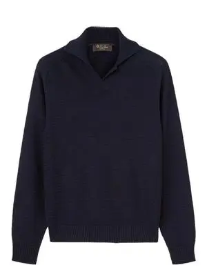 Loro Piana Long-sleeved Polo Sweater - Black