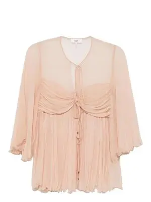 Chloé CHLOÉ Pleated Tulle Top Soft Peach