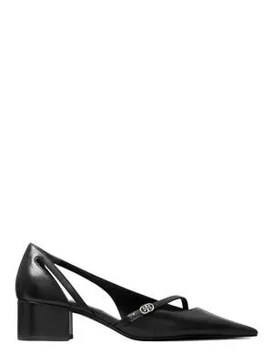 Tory Burch Double T Buckle D'orsay Pumps - Black
