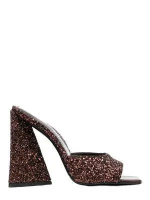 Attico Devon Sequin Embellished High Heel Mules - Black