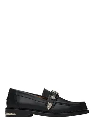 TOGA VIRILIS Round Toe Moc Loafers - Black
