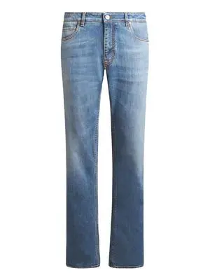 Etro Embroidered Straight Leg Jeans - Blue