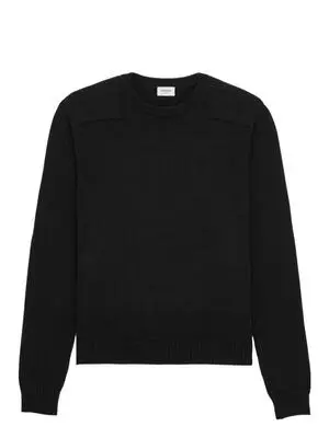 Saint Laurent Knitted Crew Neck Sweater - Black