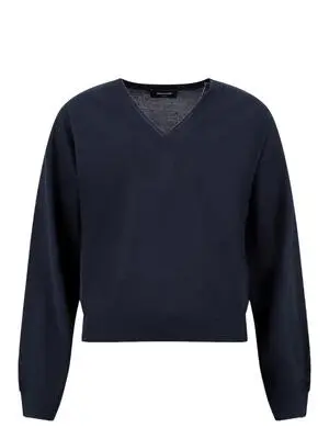 Fabiana Filippi Long Sleeve V-neck Sweater - Midnight Blue